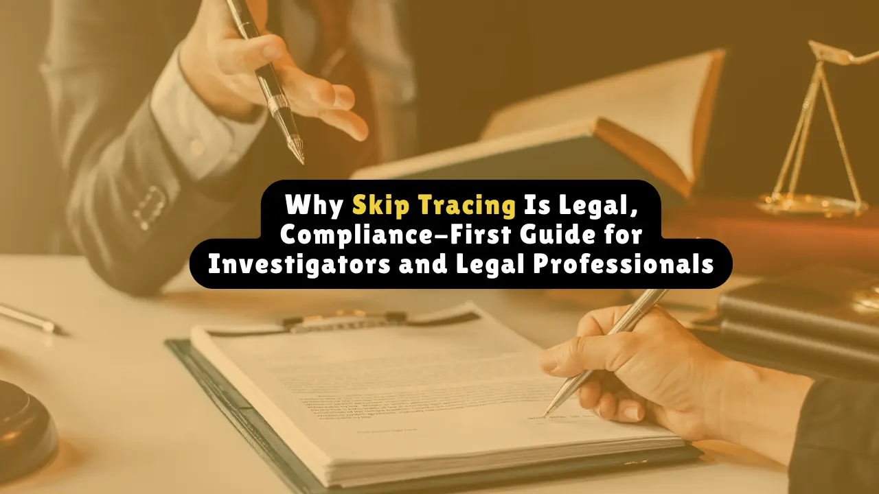 Why Skip Tracing Is Legal, Guide For Investigators And Legal