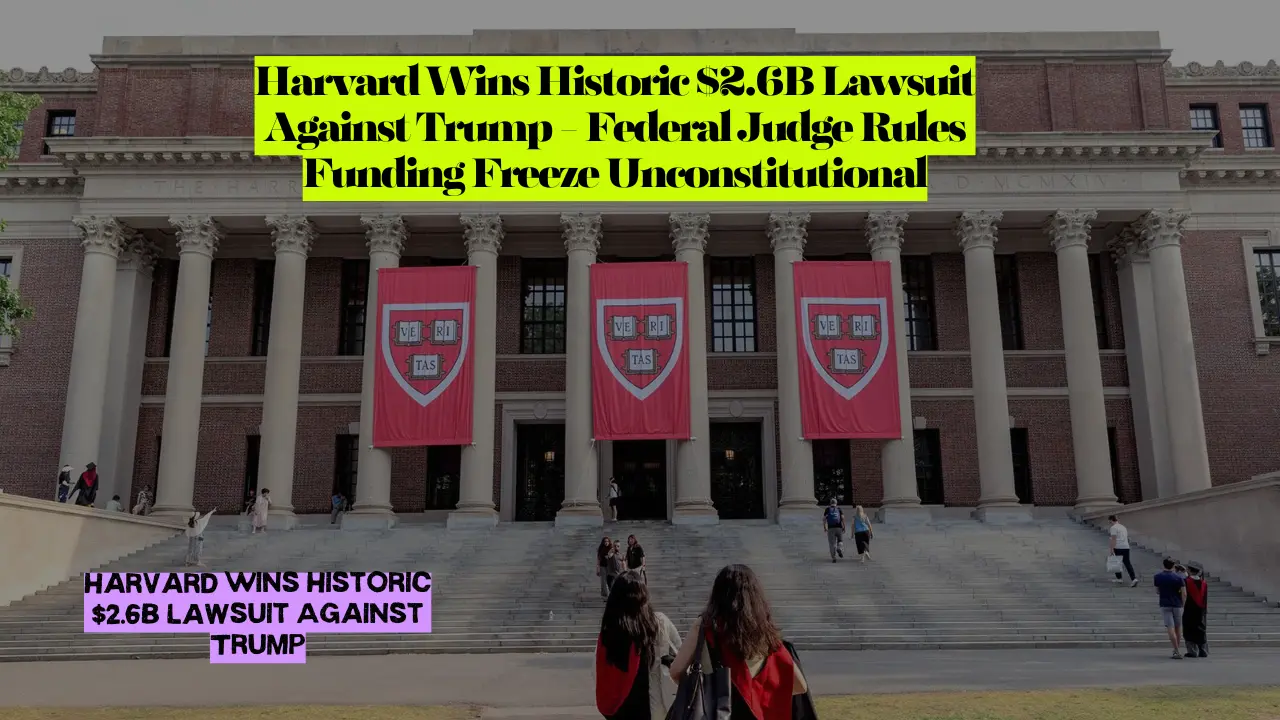 Harvard Wins Historic $2.6B Lawsuit Against Trump - Federal Judge Rules ...