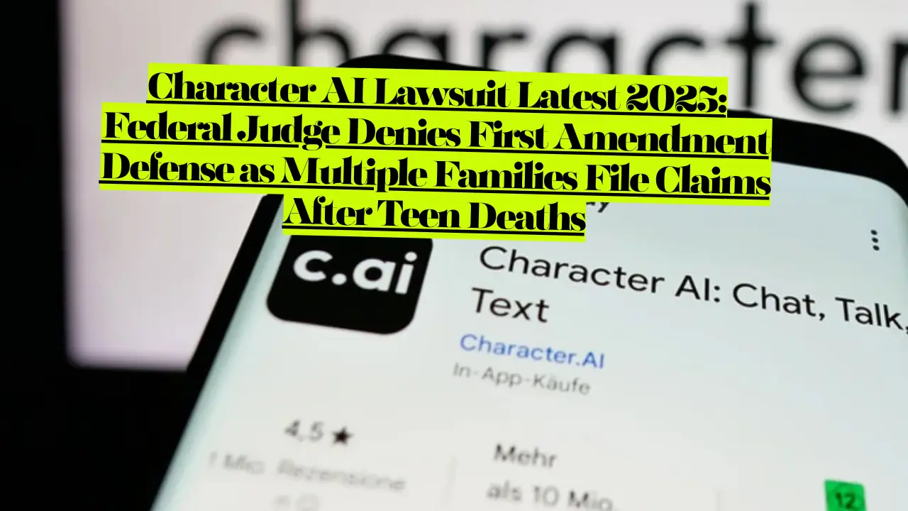 Character AI Lawsuit Latest 2025, Federal Judge Denies First Amendment ...