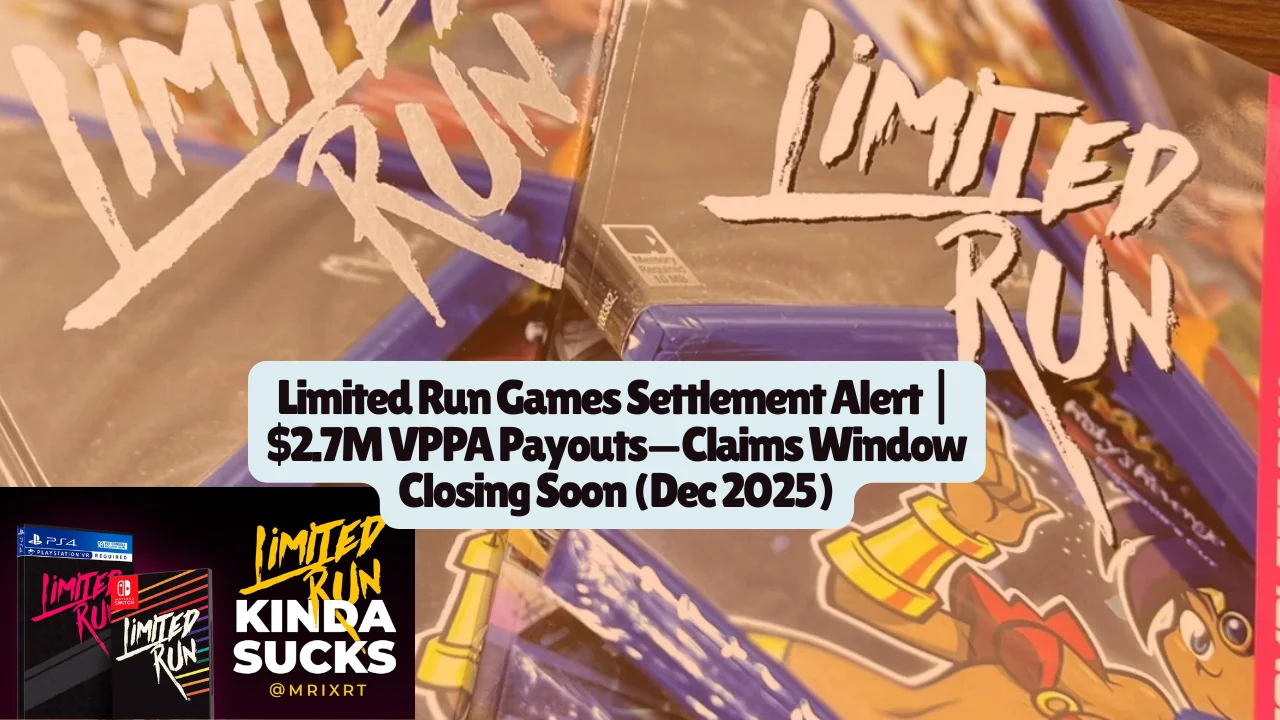 Limited Run Games Settlement Alert | $2.7M VPPA Payouts—Claims Window ...